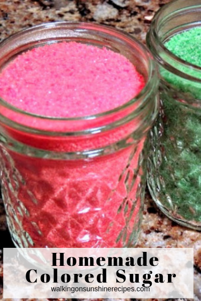 Homemade Colored Sugar | Walking on Sunshine Recipes
