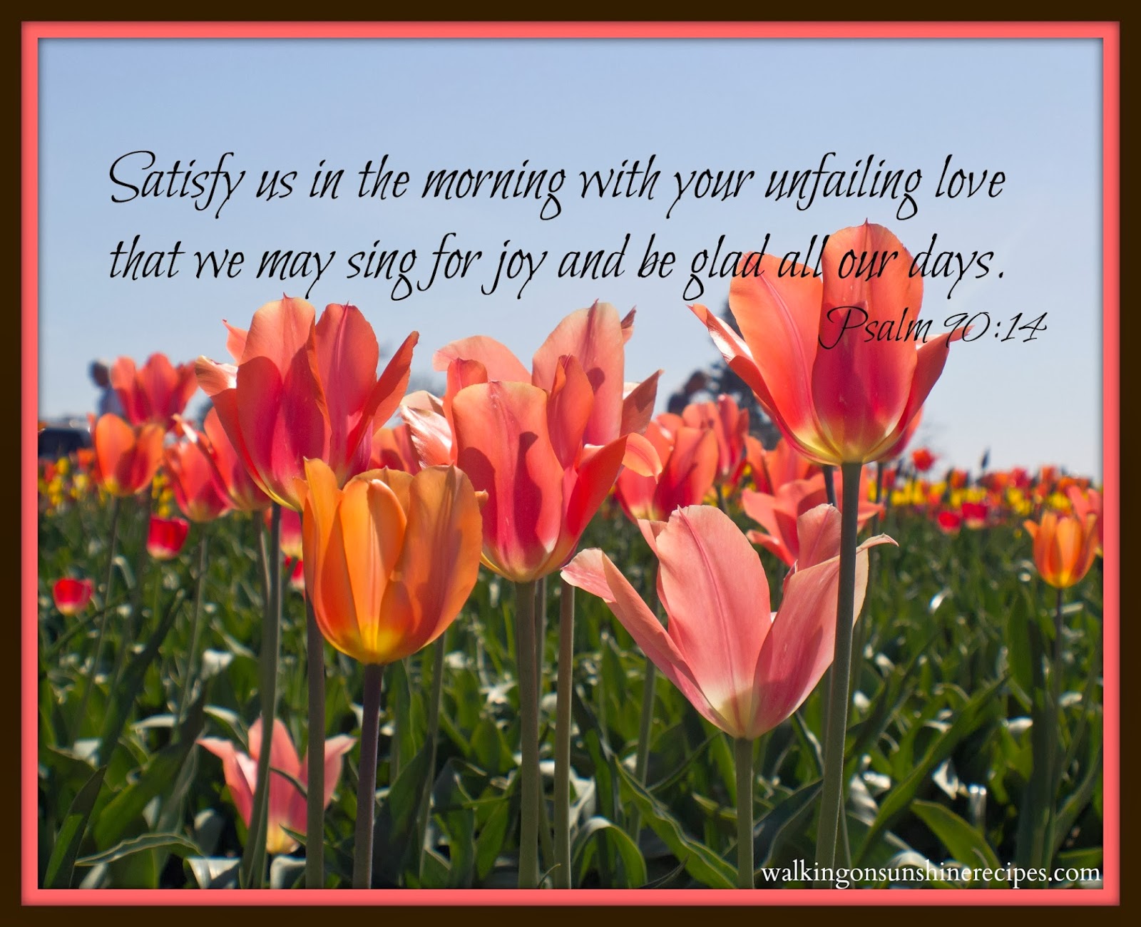 Psalm 90:14 - Walking On Sunshine Recipes