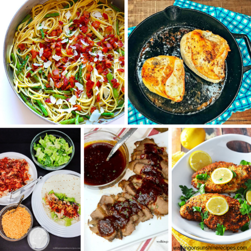 Recipes with Five Ingredients | Walking on Sunshine Weekly Meal Plan