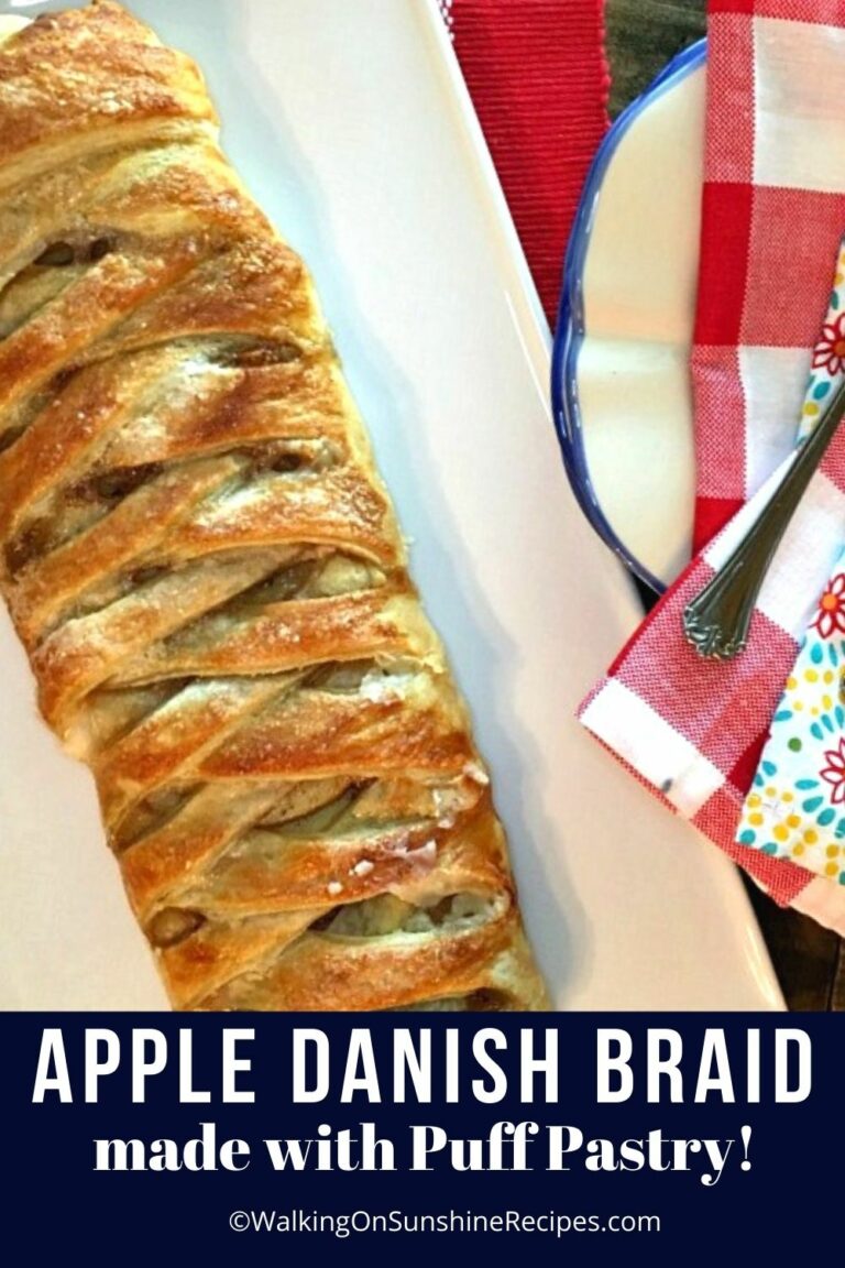 Apple Cream Cheese Puff Pastry Braid | Walking on Sunshine
