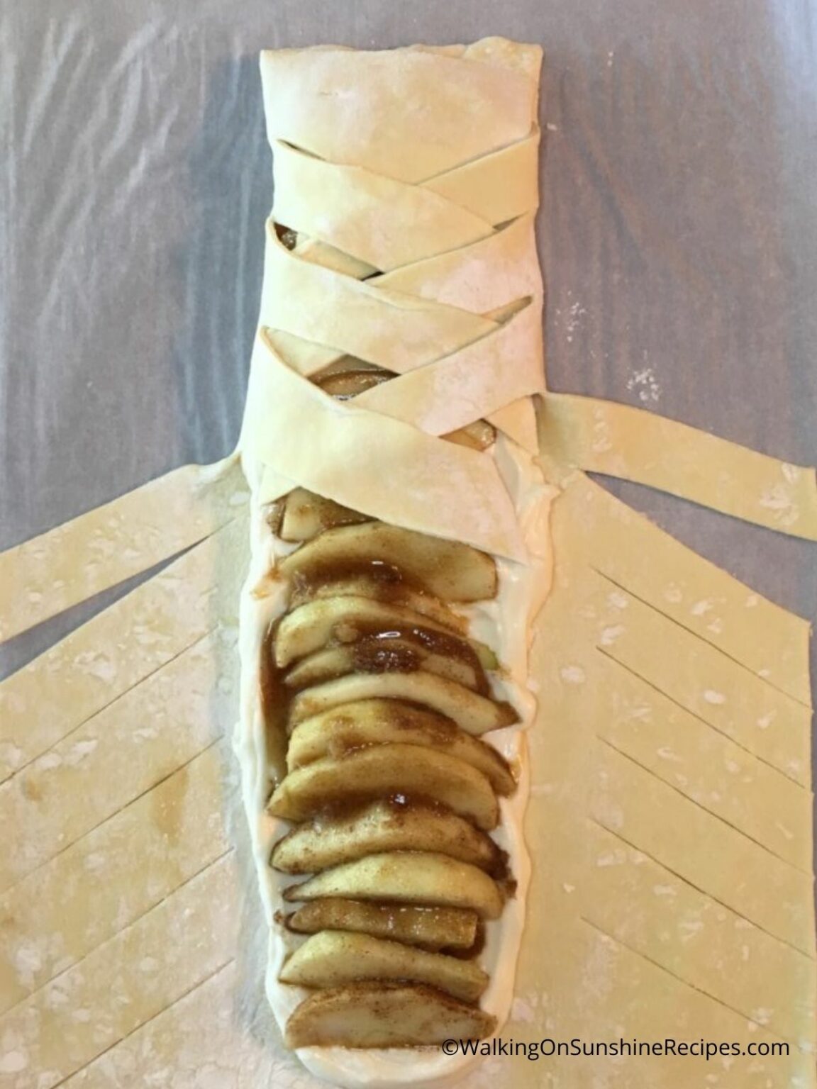 Apple Cream Cheese Puff Pastry Braid | Walking on Sunshine