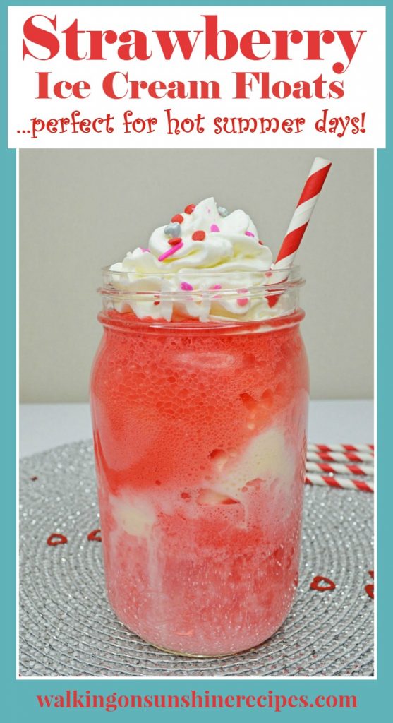 Strawberry Vanilla Ice Cream Floats | Walking on Sunshine Recipes