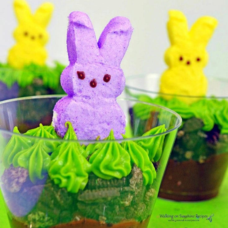 Marshmallow Bunny Peeps Pudding Cups | Dessert Recipe