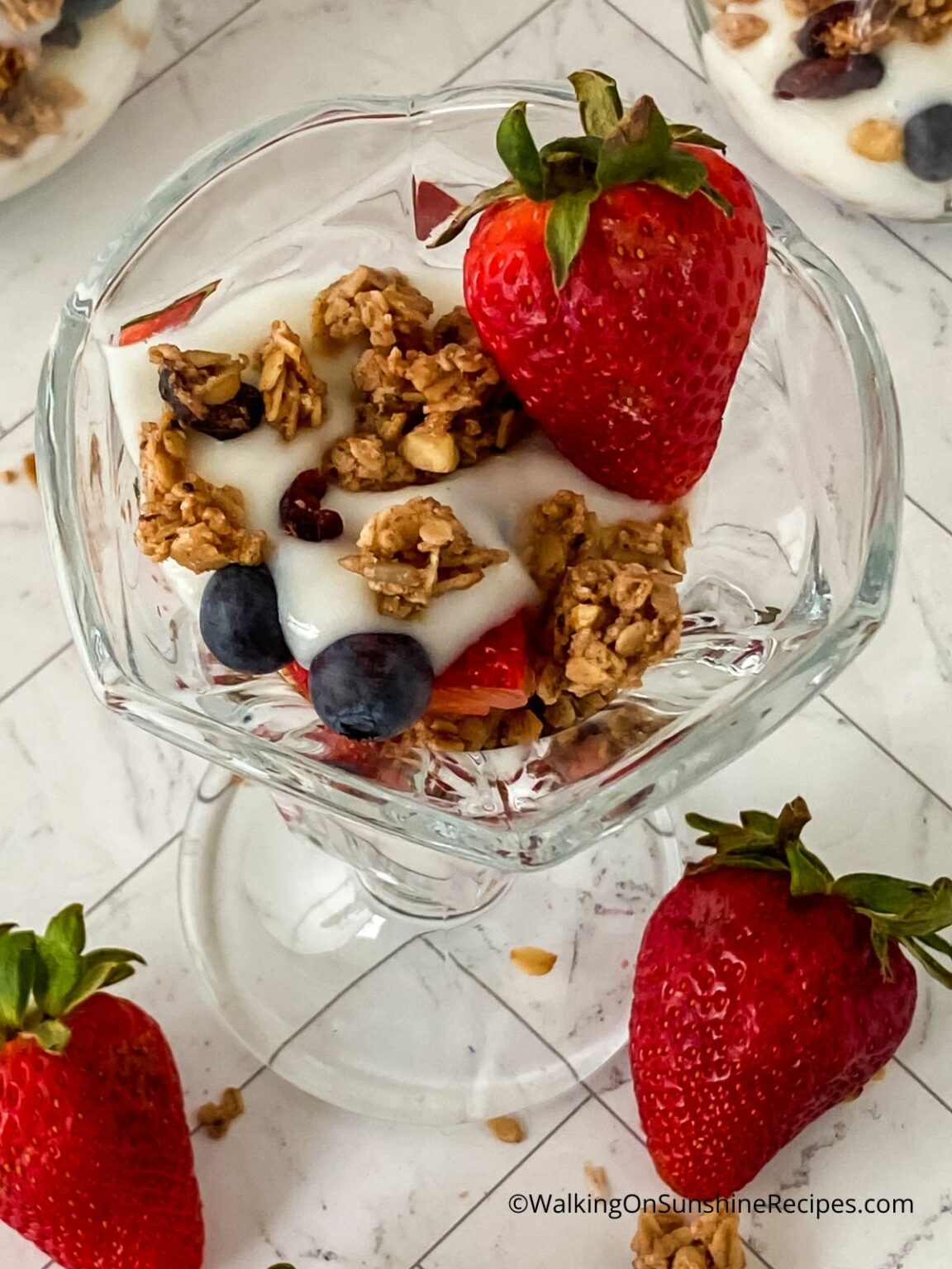 Breakfast Parfaits with Fruit, Yogurt and Granola