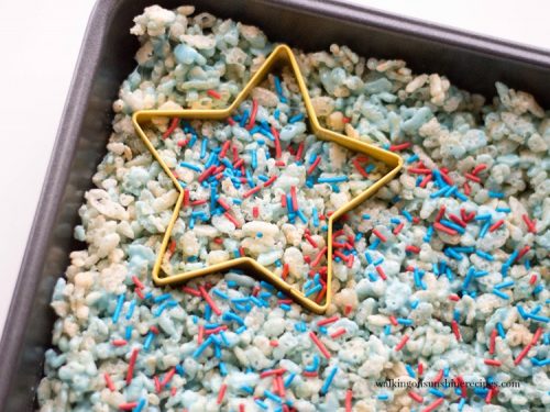 Patriotic Cereal Treats in Fun Star Shapes perfect for Summer