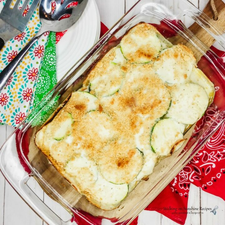 Cheesy Zucchini Casserole Recipe - Walking On Sunshine Recipes