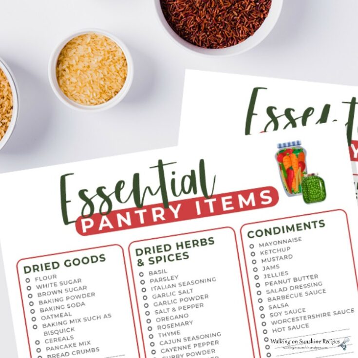 10 Essential Pantry Items - Walking On Sunshine Recipes