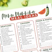 Easy Menu Planning Ideas with Free Printable - Walking on Sunshine