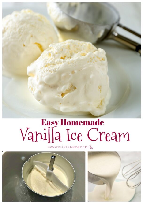 Easy Homemade Vanilla Ice Cream Recipe | Walking on Sunshine