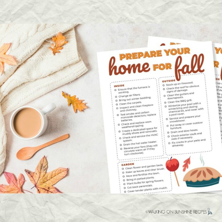 Prepare your Home for Fall PRINTABLE - Walking On Sunshine Recipes