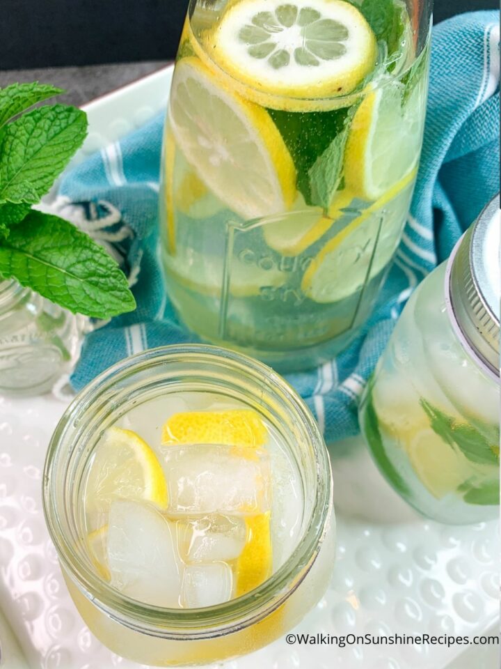 Lemon Mint Sparkling Water - Walking On Sunshine Recipes