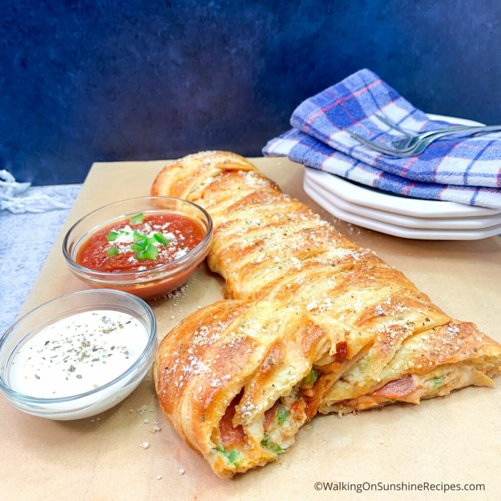 Crescent Roll Pizza Braid - Walking On Sunshine Recipes