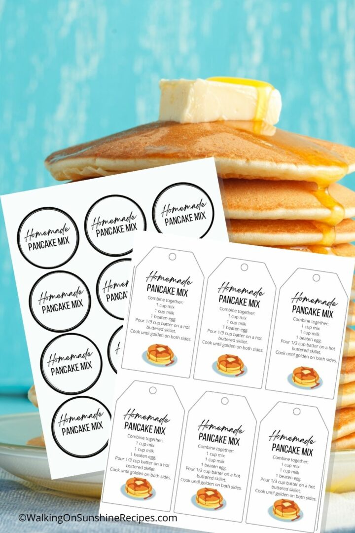 Homemade Bulk Pancake Mix with Printable Labels