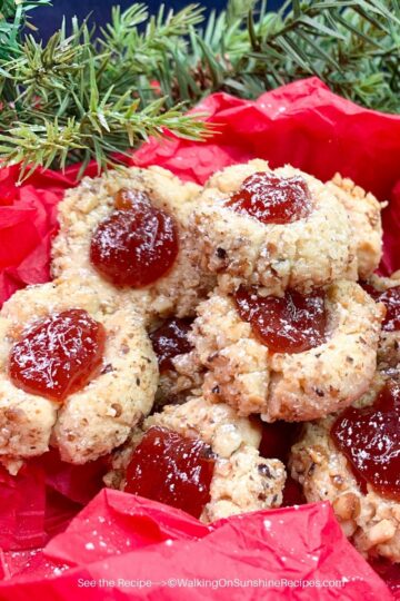Christmas Thumbprint Cookies - Walking On Sunshine Recipes