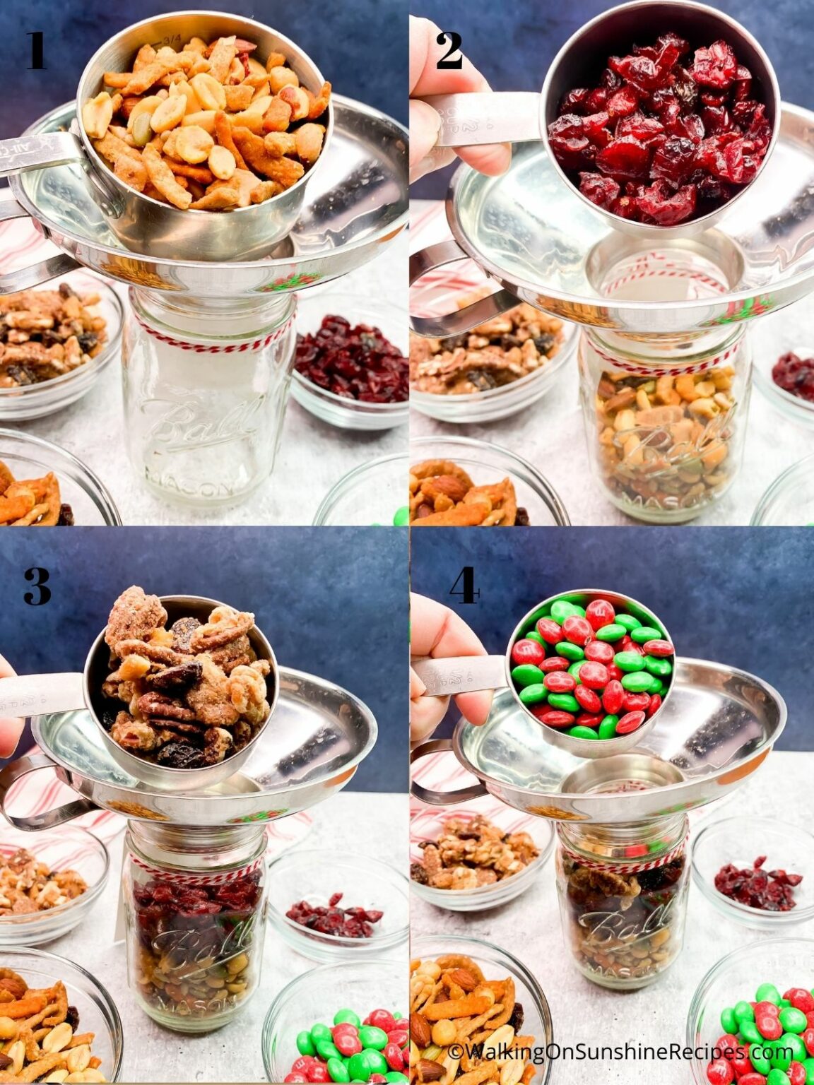 Christmas Snack Mix in a Jar - Walking On Sunshine Recipes