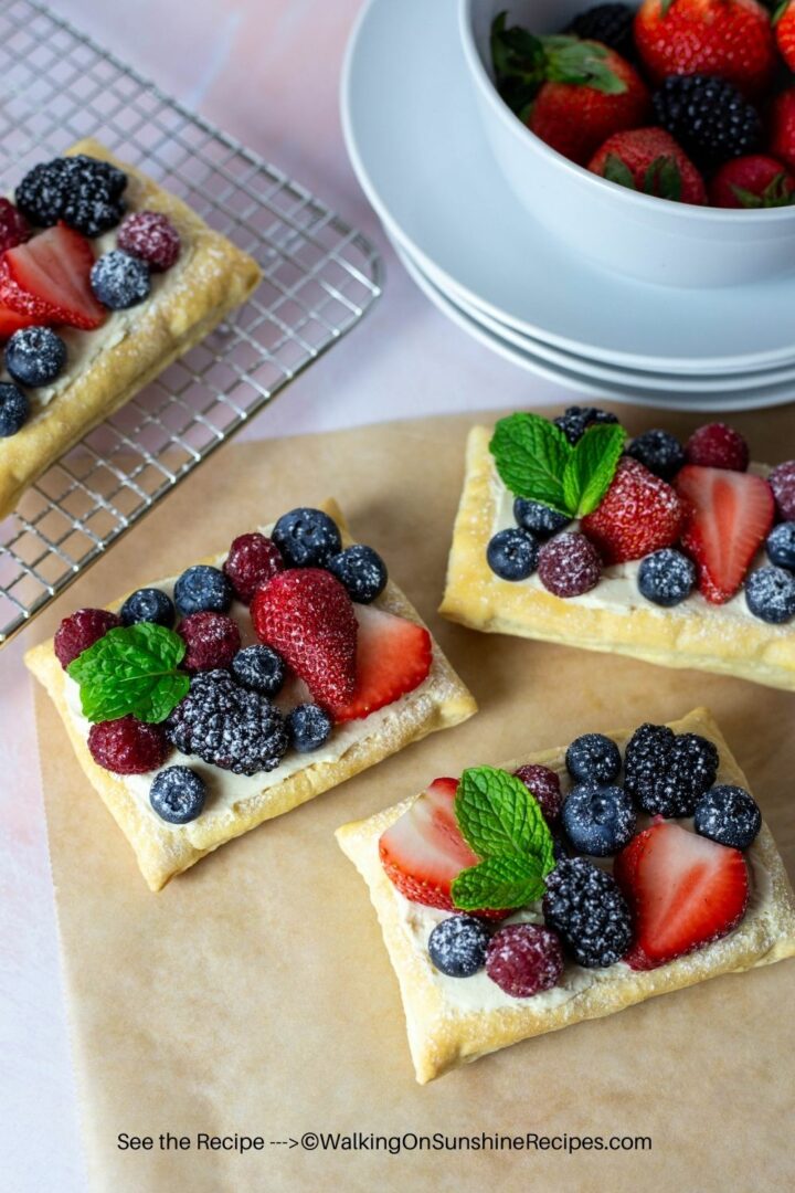 Puff Pastry with Cream Cheese and Fruit - Walking On Sunshine Recipes