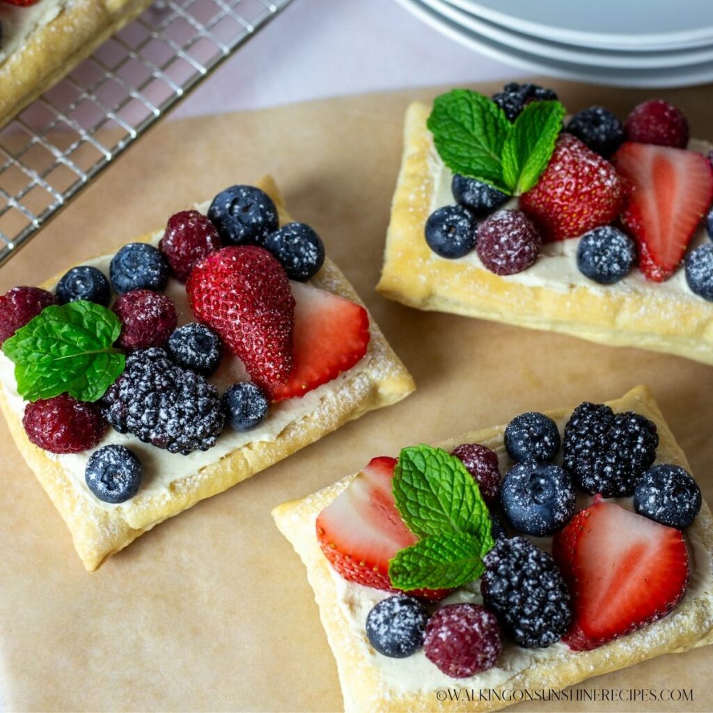 Puff Pastry with Cream Cheese and Fruit - Walking On Sunshine Recipes