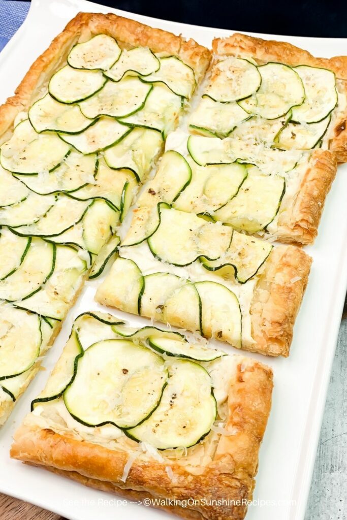 Zucchini Puff Pastry Tart - Walking On Sunshine Recipes