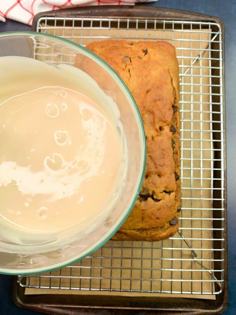 Cake Mix Pumpkin Bread with Homemade Maple Syrup Glaze