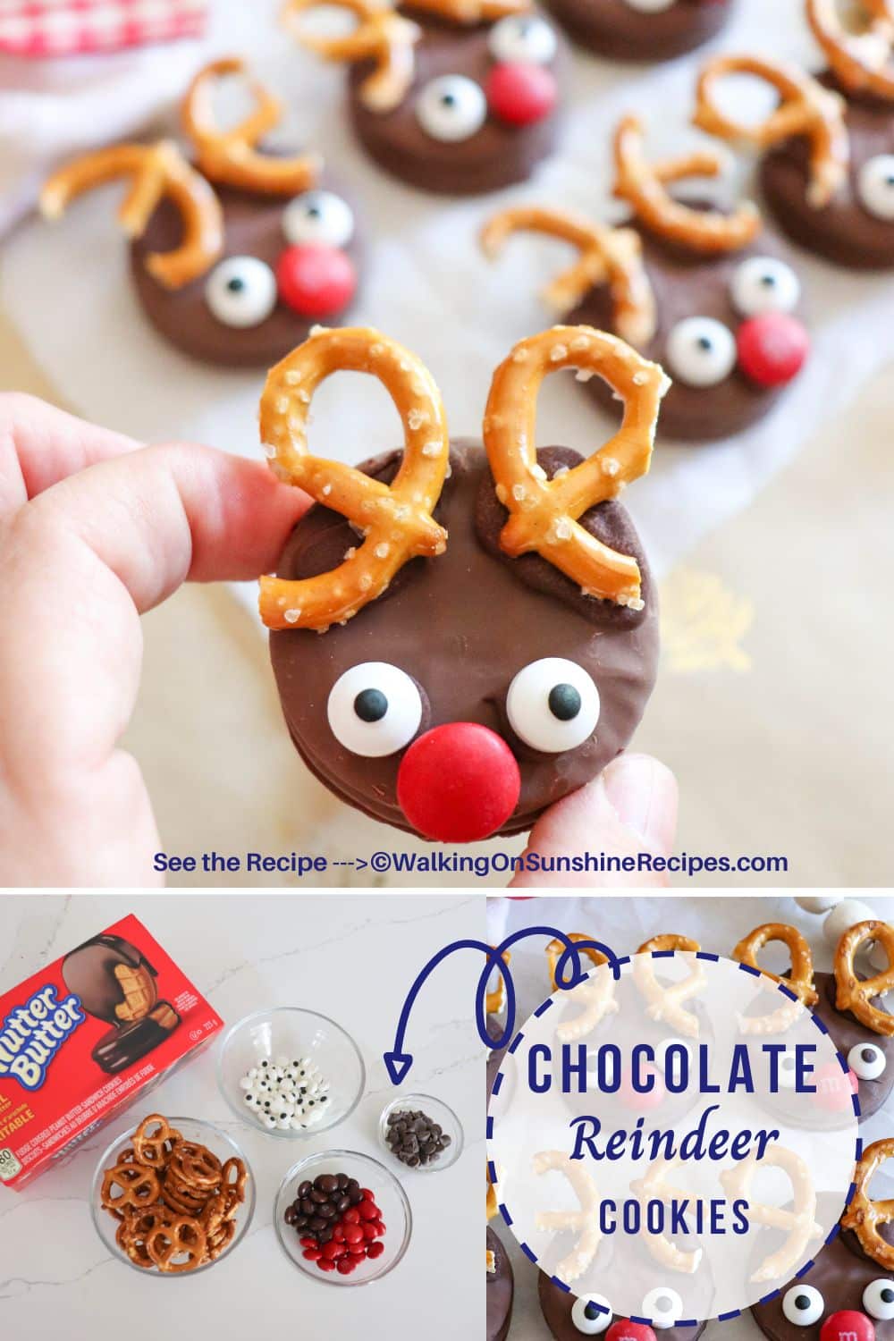 Chocolate Reindeer Cookies - Walking On Sunshine Recipes