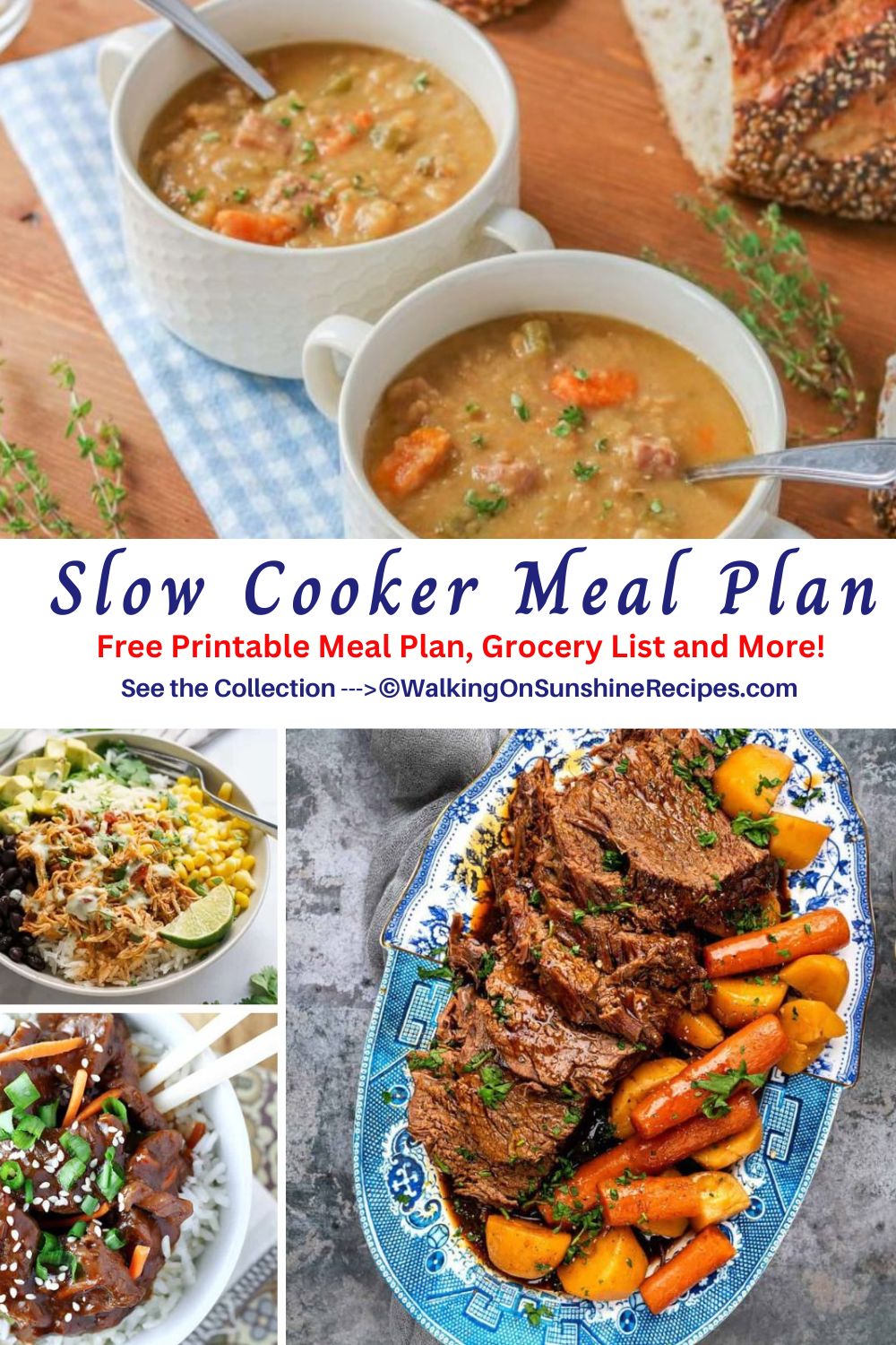 Slow Cooker Meal Plan | Walking on Sunshine Recipes