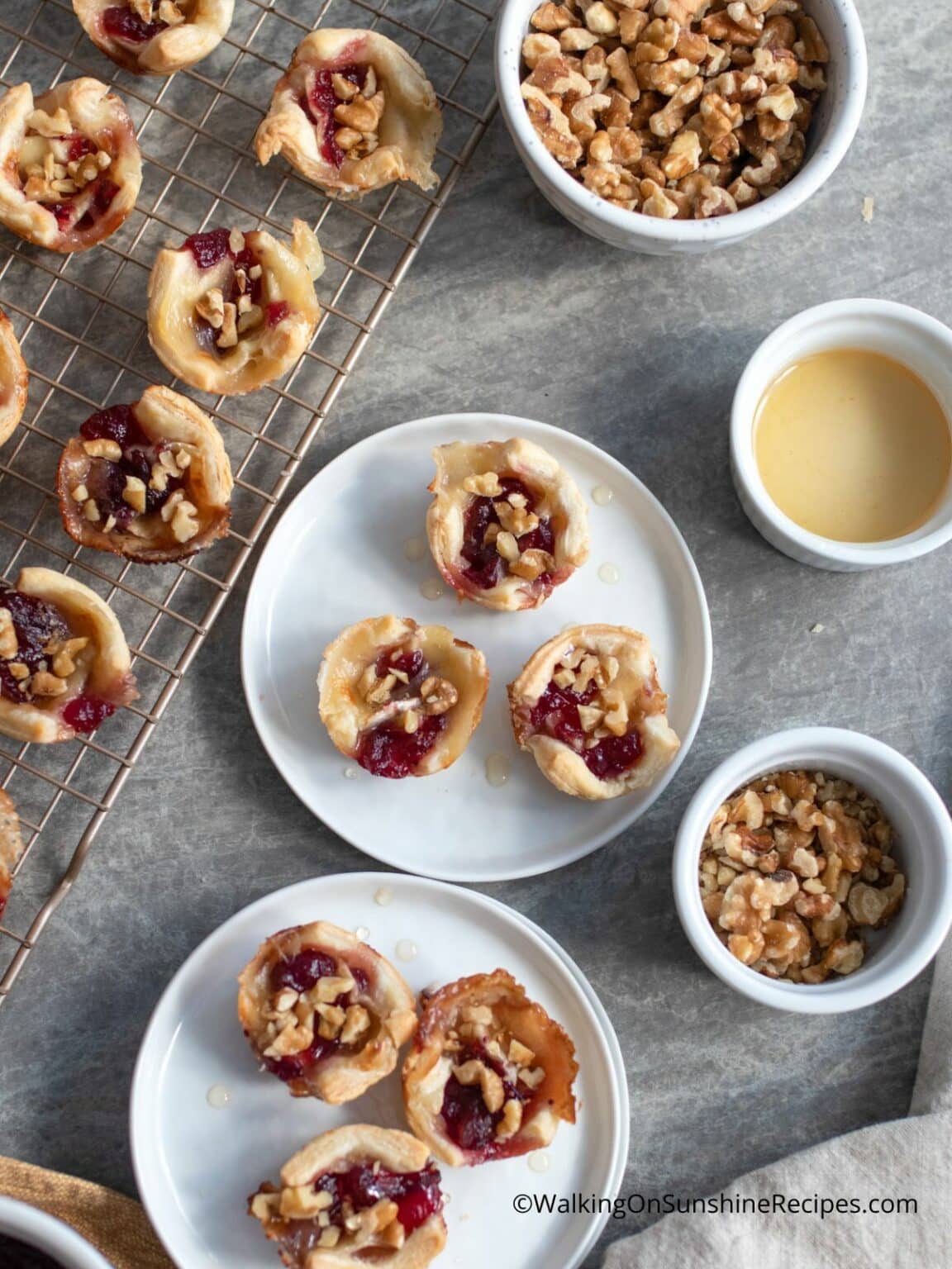 Puff Pastry Bites Appetizer with Cranberries - Walking on Sunshine