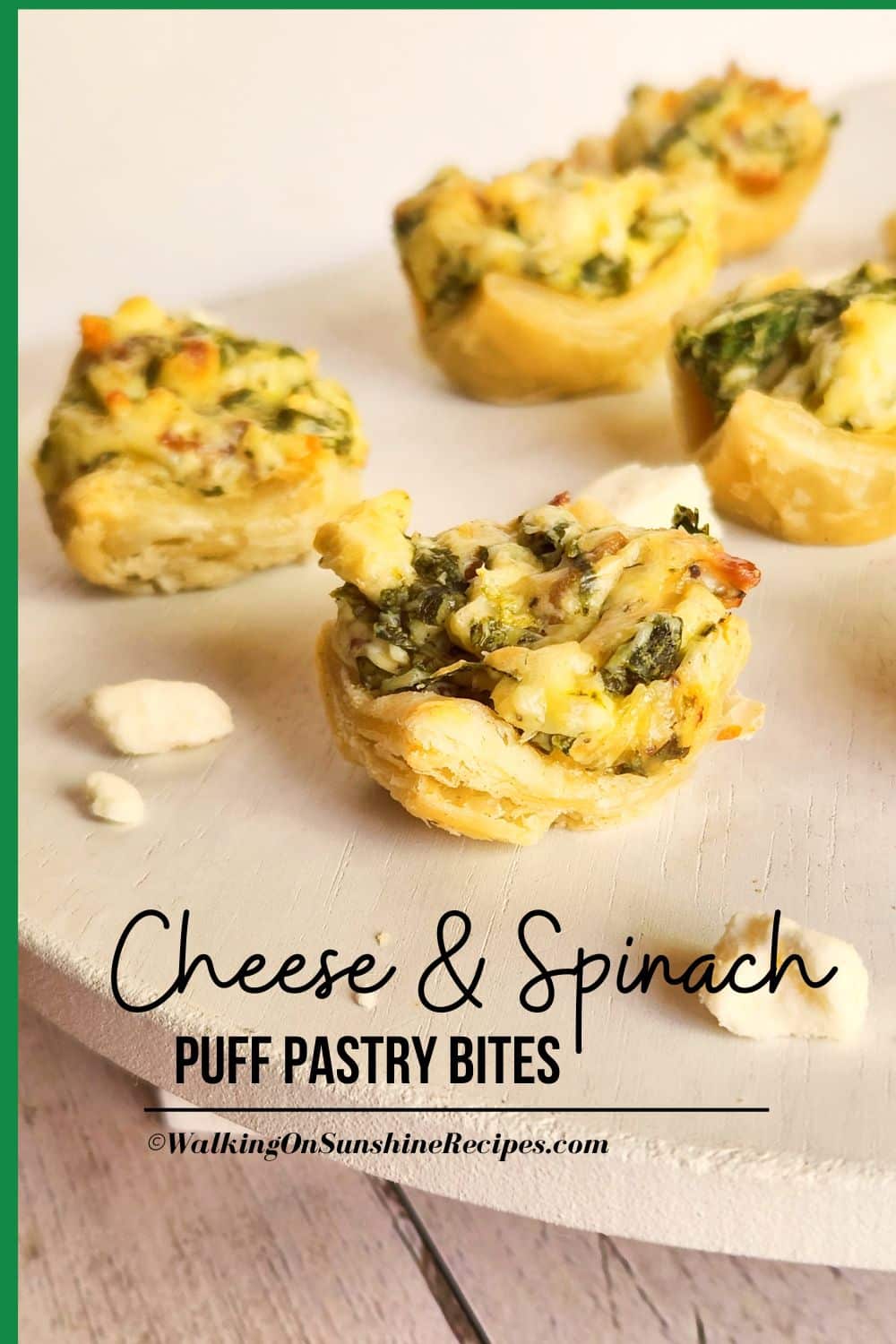 Cheese Puff Pastry Bites with Spinach