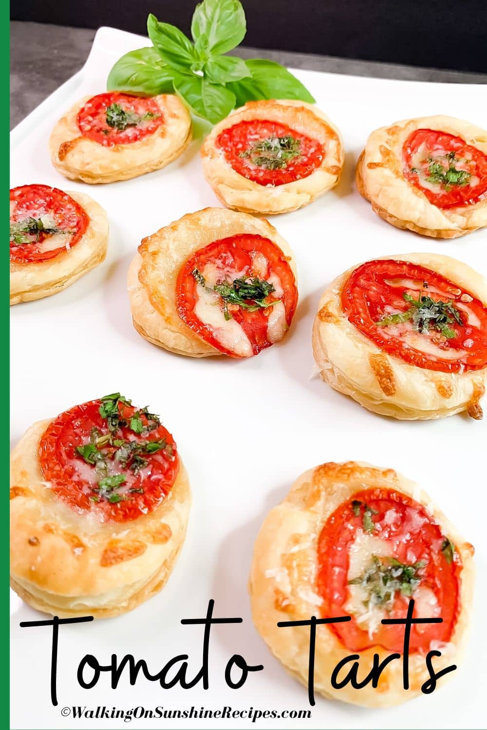 Tomato Tarts Puff Pastry Appetizer - Walking On Sunshine Recipes