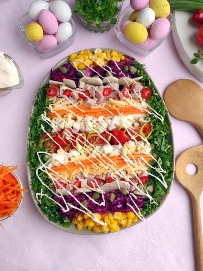 Easter Salad in the shape of an Egg!