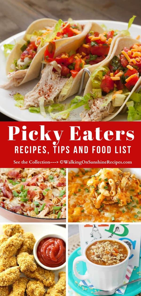 Picky Eater Food List and Meal Plan | Walking on Sunshine