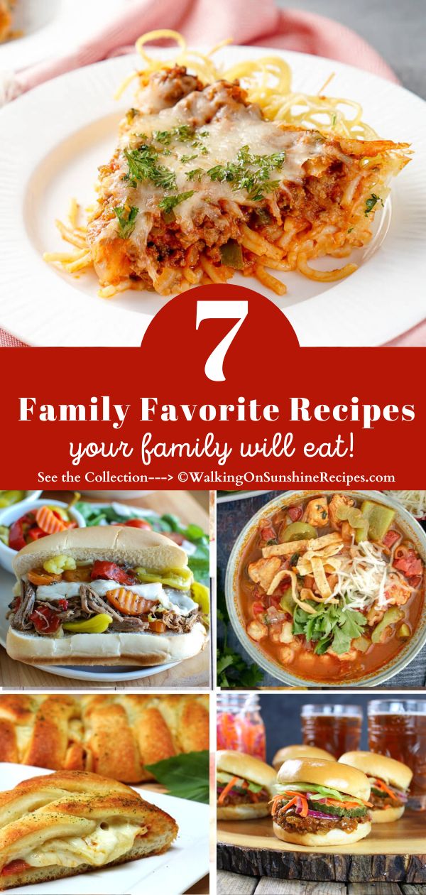 Family Friendly Meal Plan | Walking on Sunshine Recipes
