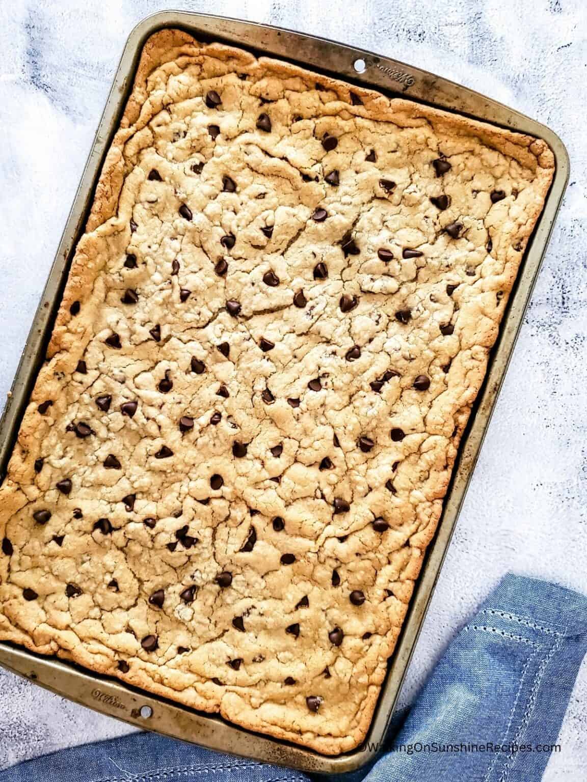 Sheet Pan Chocolate Chip Cookies - Walking on Sunshine