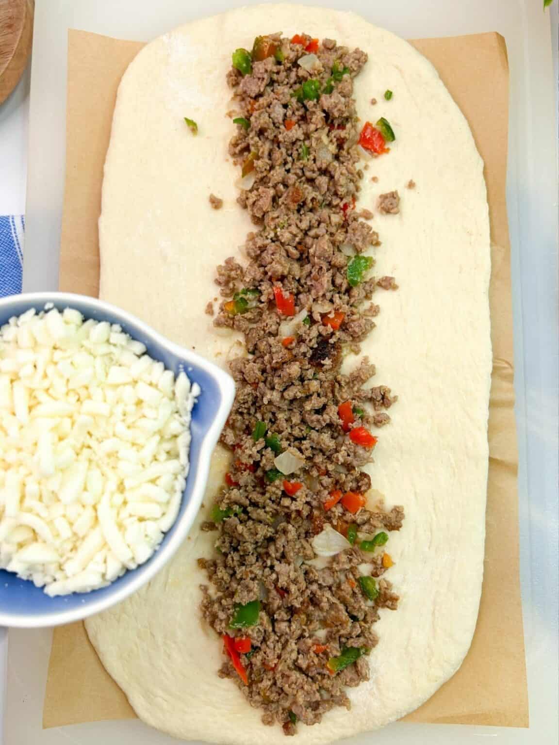 Sausage and Pepperoni Stromboli Roll | Walking on Sunshine