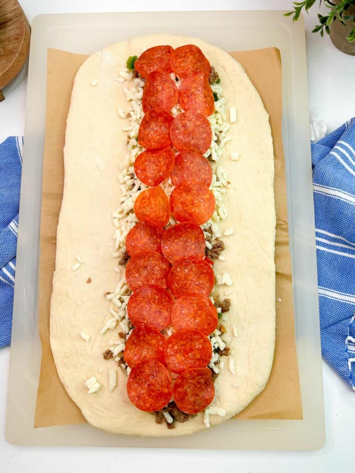 Sausage and Pepperoni Stromboli Roll | Walking on Sunshine