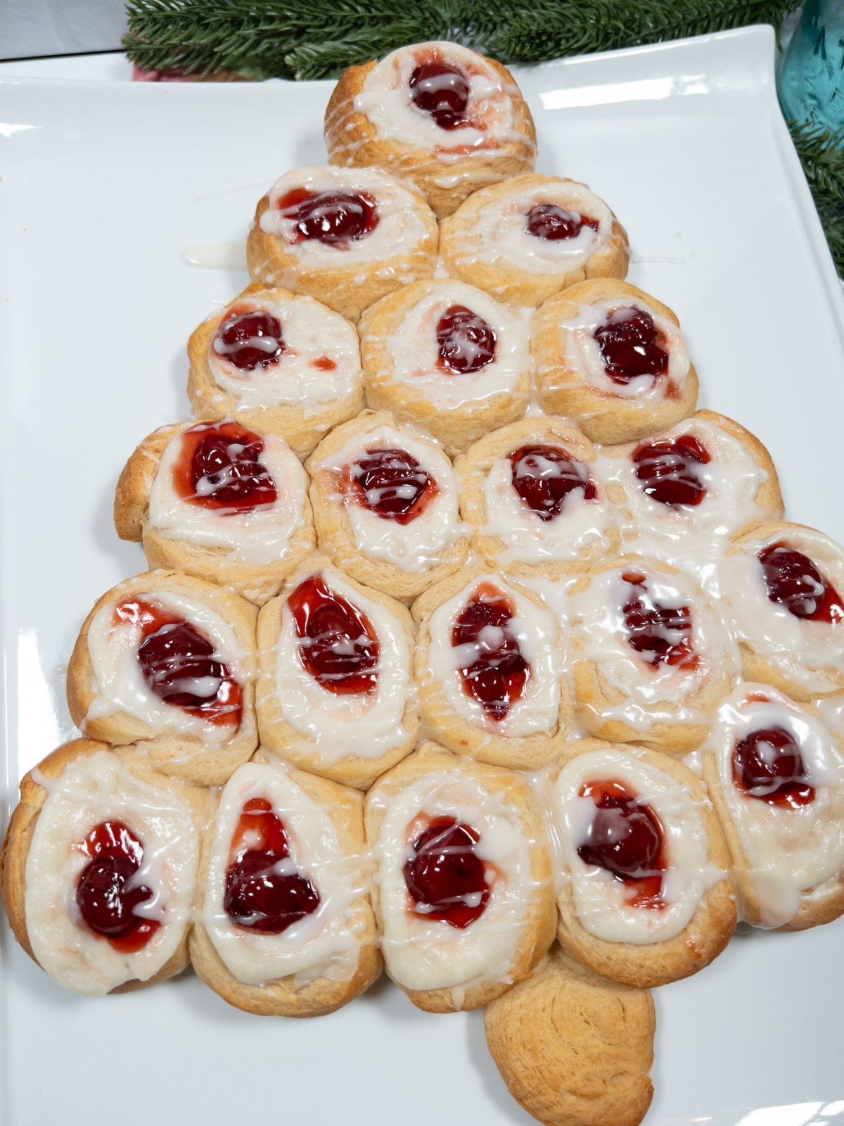 Christmas Tree Cream Cheese Danish | Walking on Sunshine