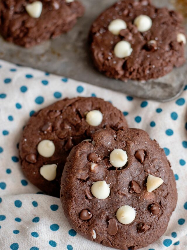 Double Chocolate Chip Cookies with White Chocolate Chips - Walking On ...