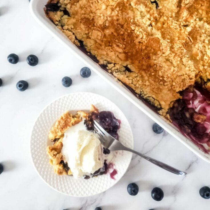 Blueberry Crunch or Dump Cake - Walking On Sunshine Recipes