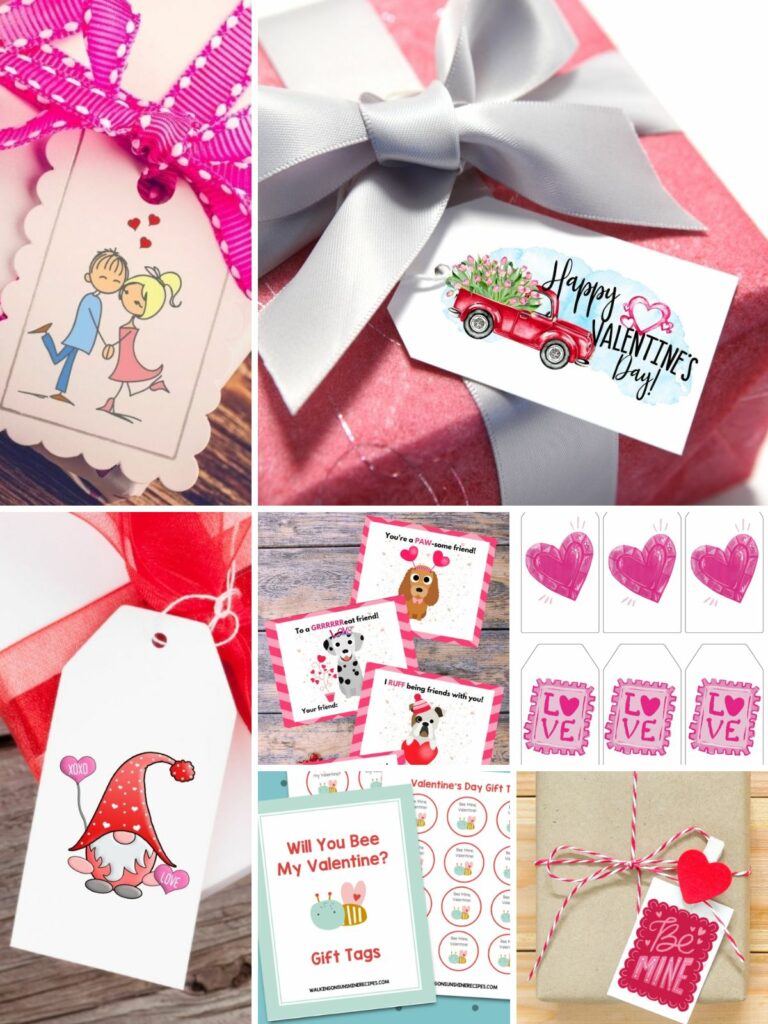 Printable Valentine's Day Gift Tags - Walking On Sunshine Recipes