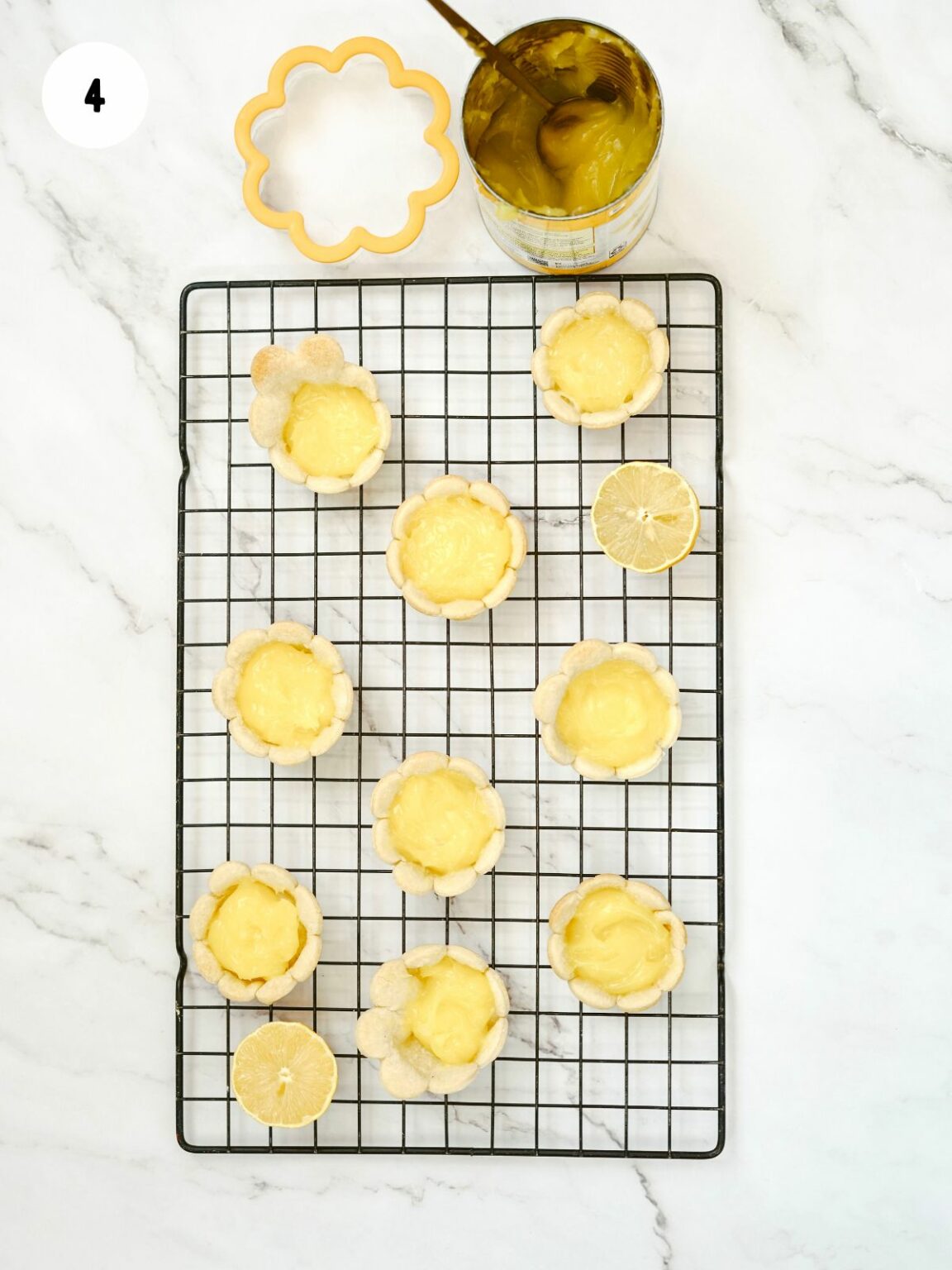 Flower Shaped Dessert with Lemon Pie Filling - Walking On Sunshine Recipes