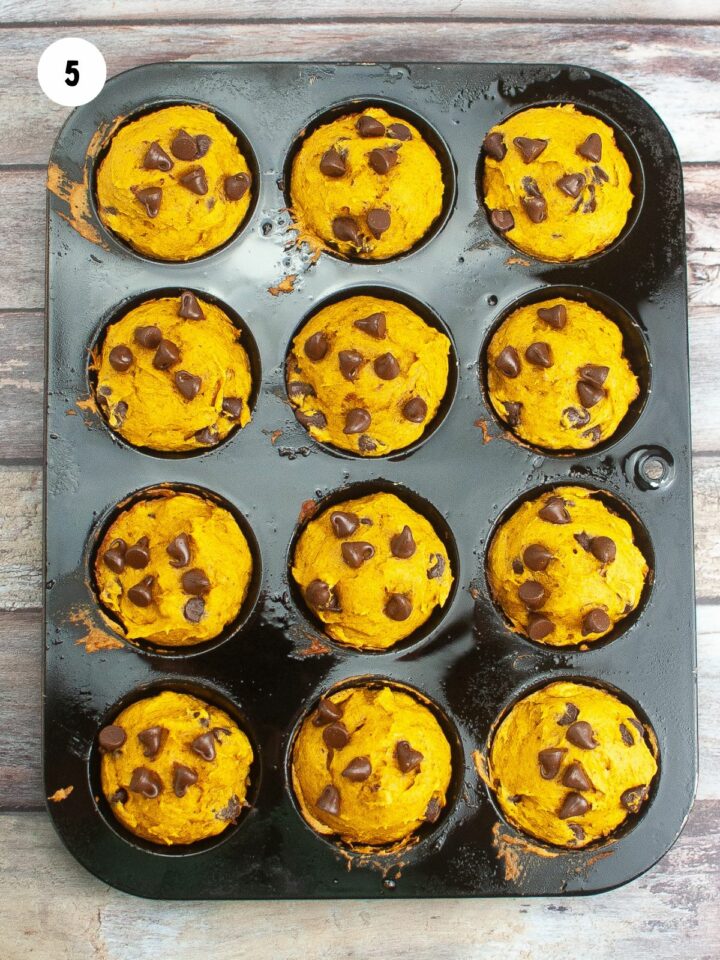 Pumpkin Chocolate Chip Muffins with Cake Mix - Walking On Sunshine Recipes