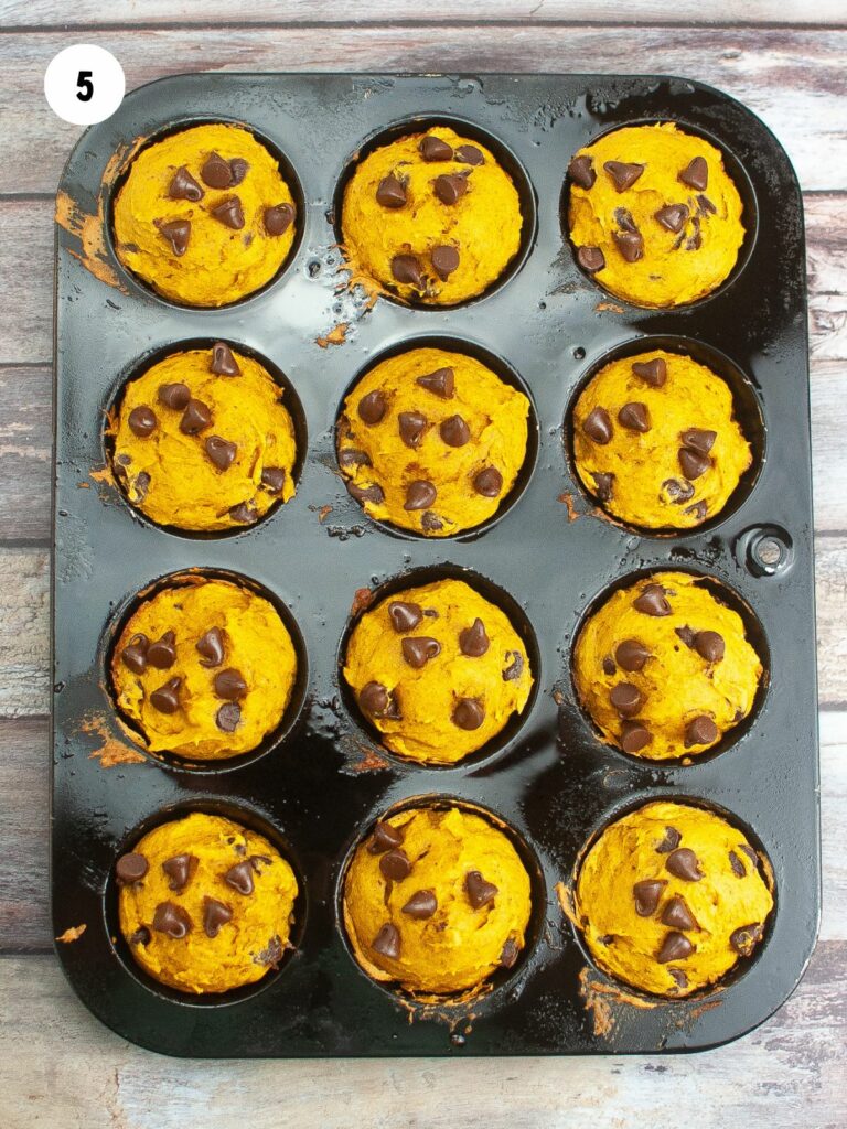 Pumpkin Chocolate Chip Muffins with Cake Mix - Walking On Sunshine Recipes