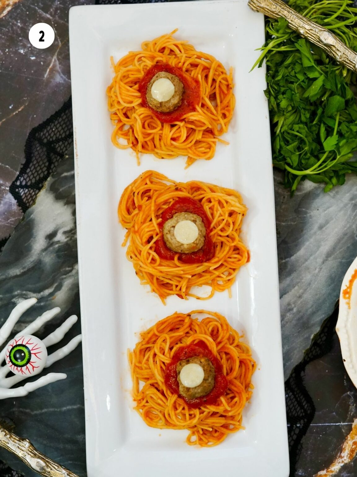 Halloween Spaghetti and Meatballs - Walking On Sunshine Recipes