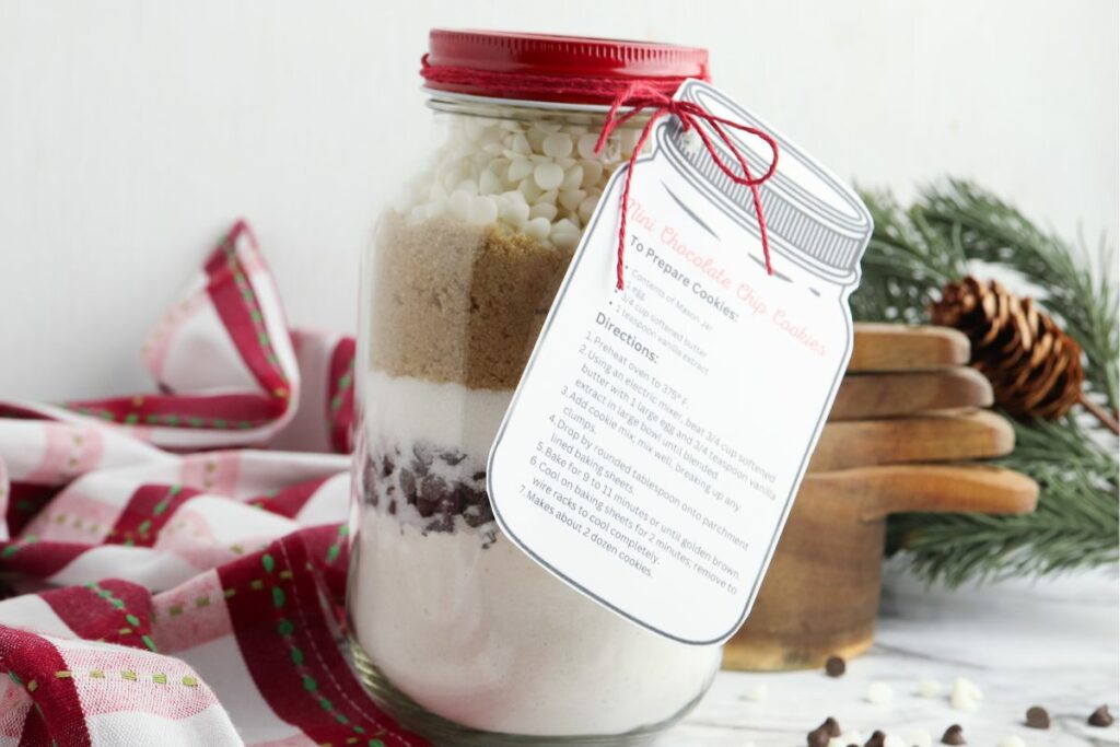 Mini Chocolate Chip Cookies in a Jar - Walking On Sunshine Recipes