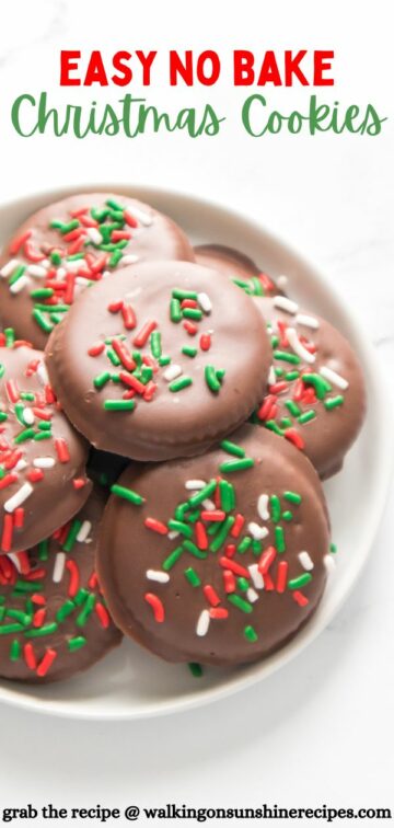 Easy No Bake Christmas Cookies - Walking On Sunshine Recipes
