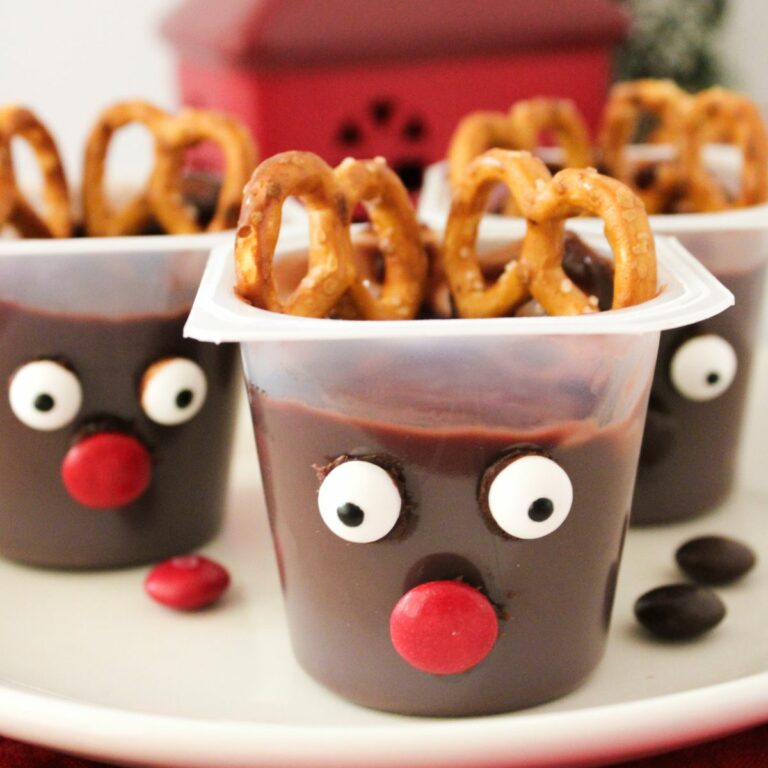 Reindeer Pudding Cups - Walking On Sunshine Recipes