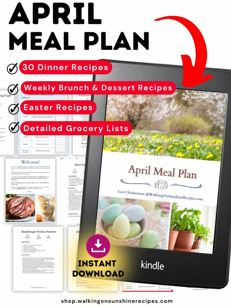 April Meal Plan - Walking On Sunshine Recipes