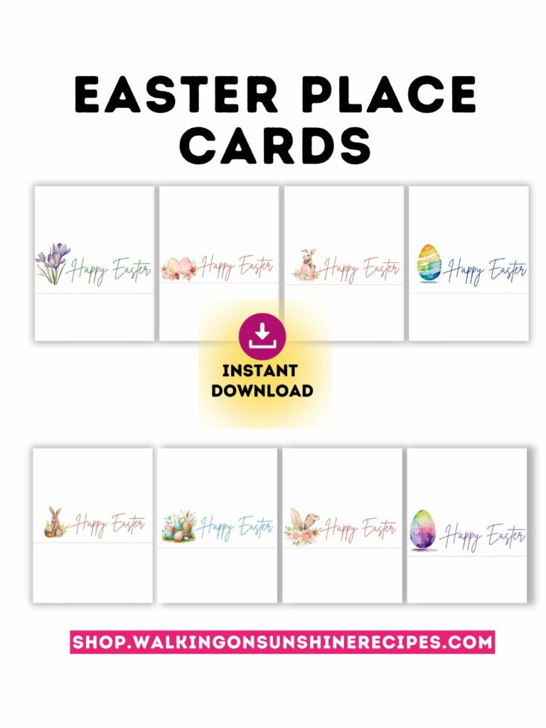 Easter Place Cards Printable - Walking On Sunshine Recipes