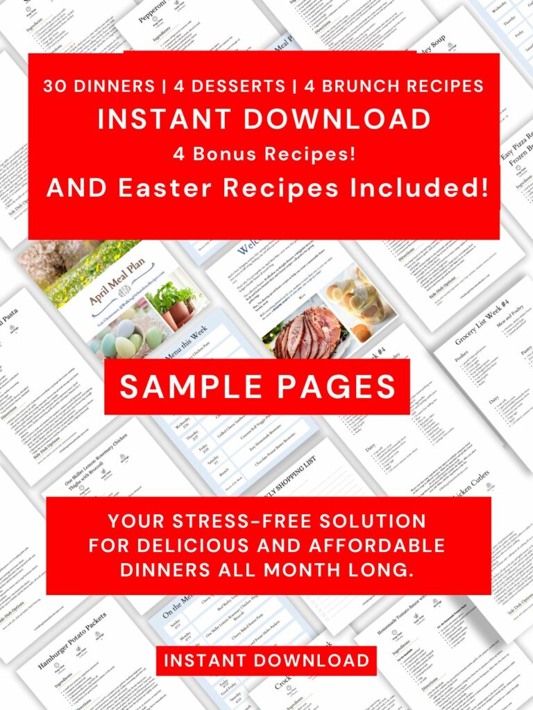 April Meal Plan - Walking On Sunshine Recipes