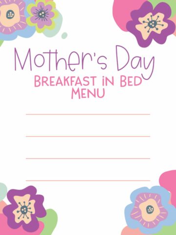 Mother's Day Breakfast in Bed FREE Printables - Walking On Sunshine Recipes