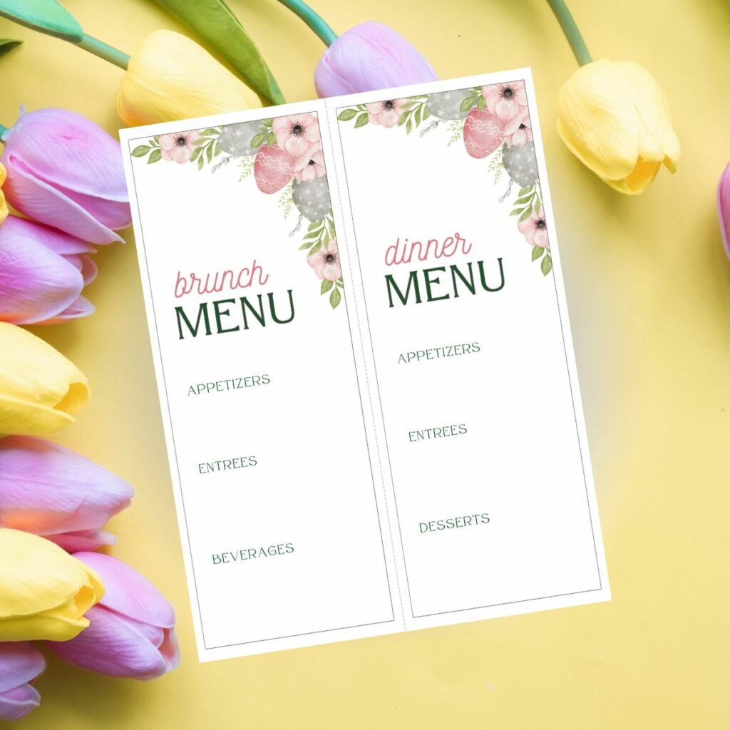Easter Place Cards Printable - Walking On Sunshine Recipes